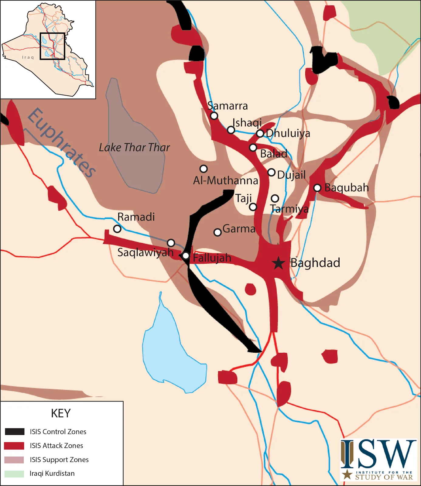 ISIS Sanctuary & Support Zone Map: April 9, 2015 | ISW