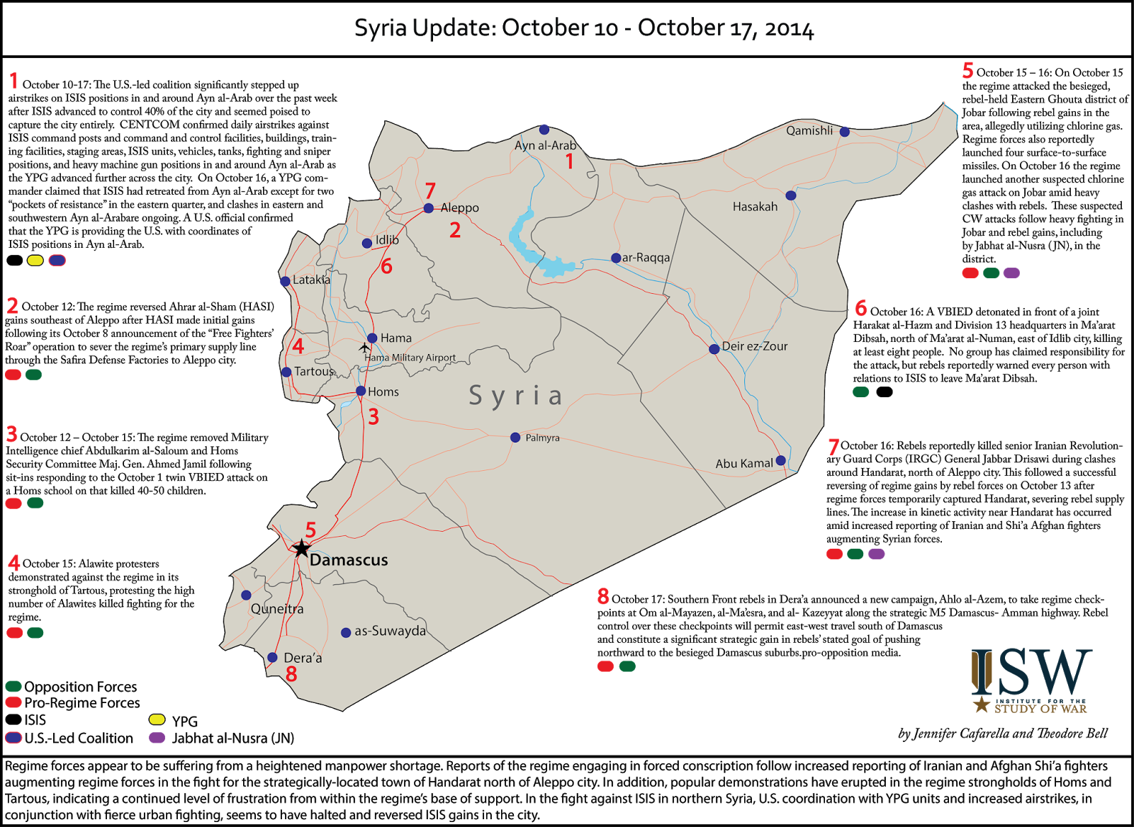 Syria Update: October 10 - October 17, 2014 | Map Room | ISW