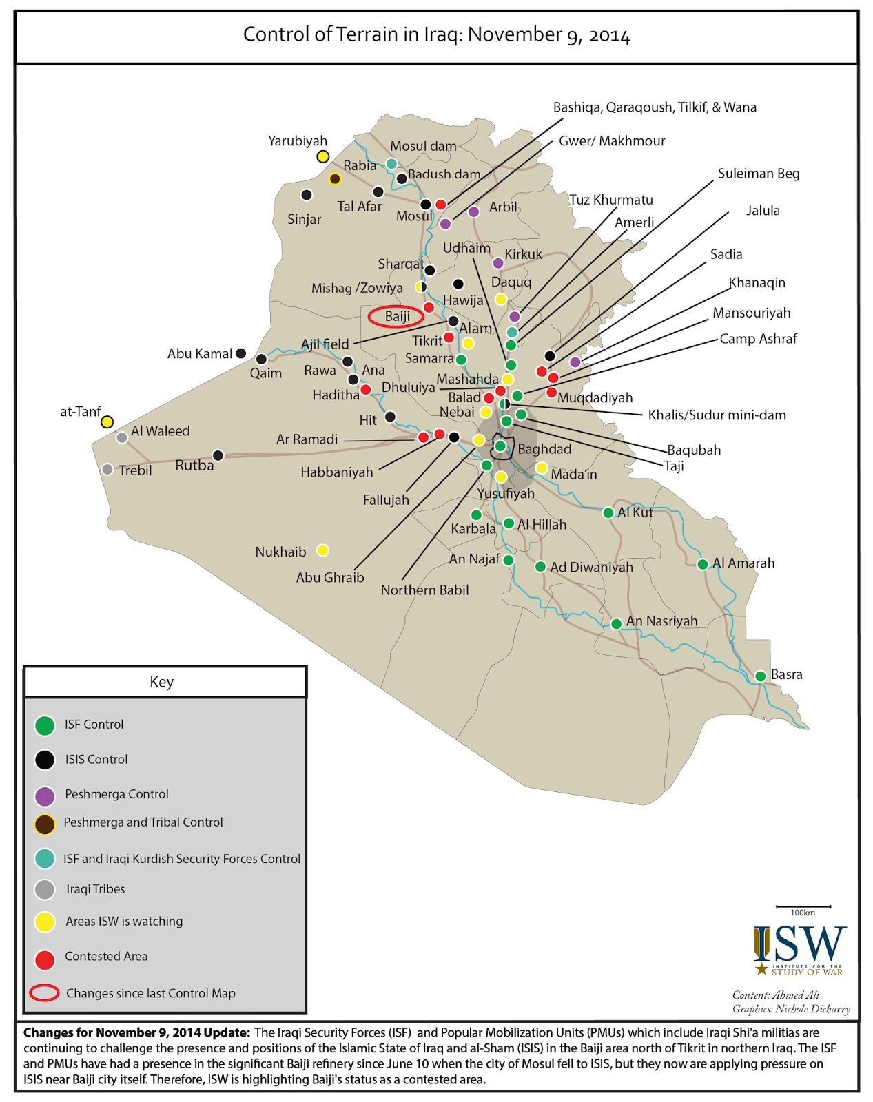 Control of Terrain in Iraq: November 9, 2014 | Map Room | ISW