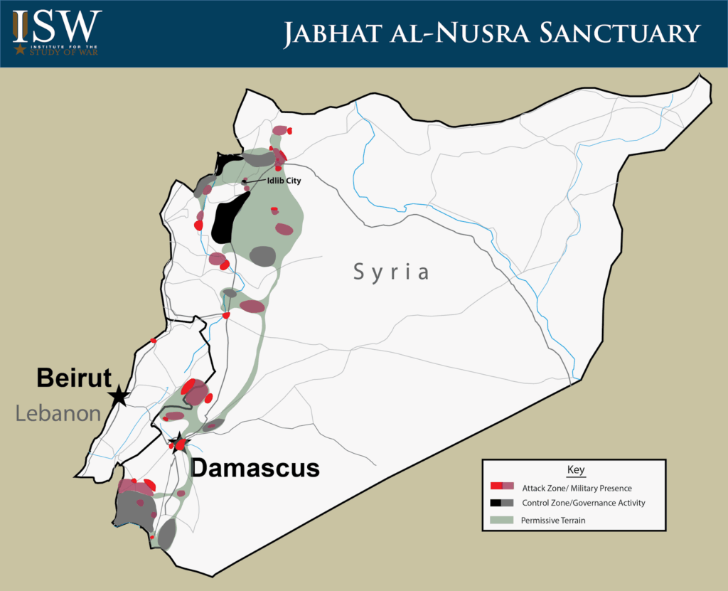Jabhat al-Nusra Sanctuary Map, April 2015 | ISW