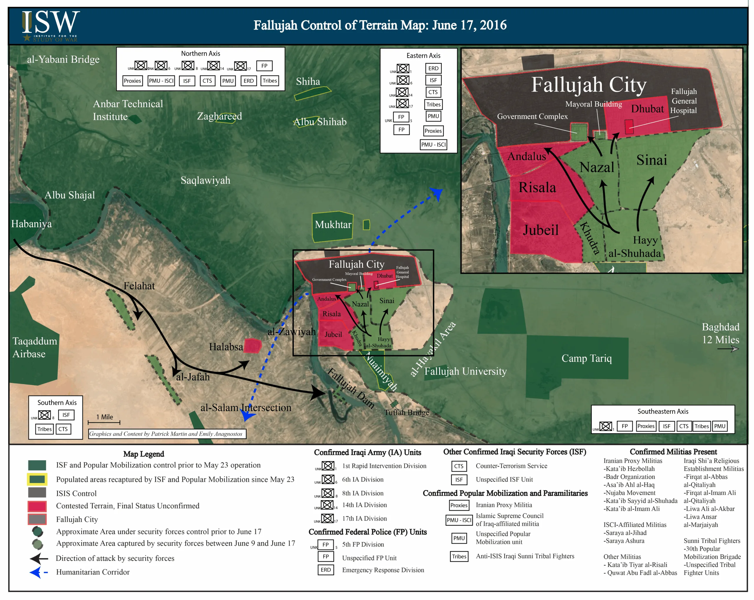 Fallujah Control of Terrain Map: June 17, 2016 | Map Room | ISW