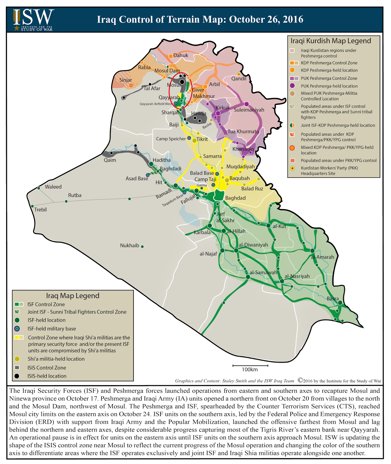 Iraq Control of Terrain Map: October 26, 2016 | ISW