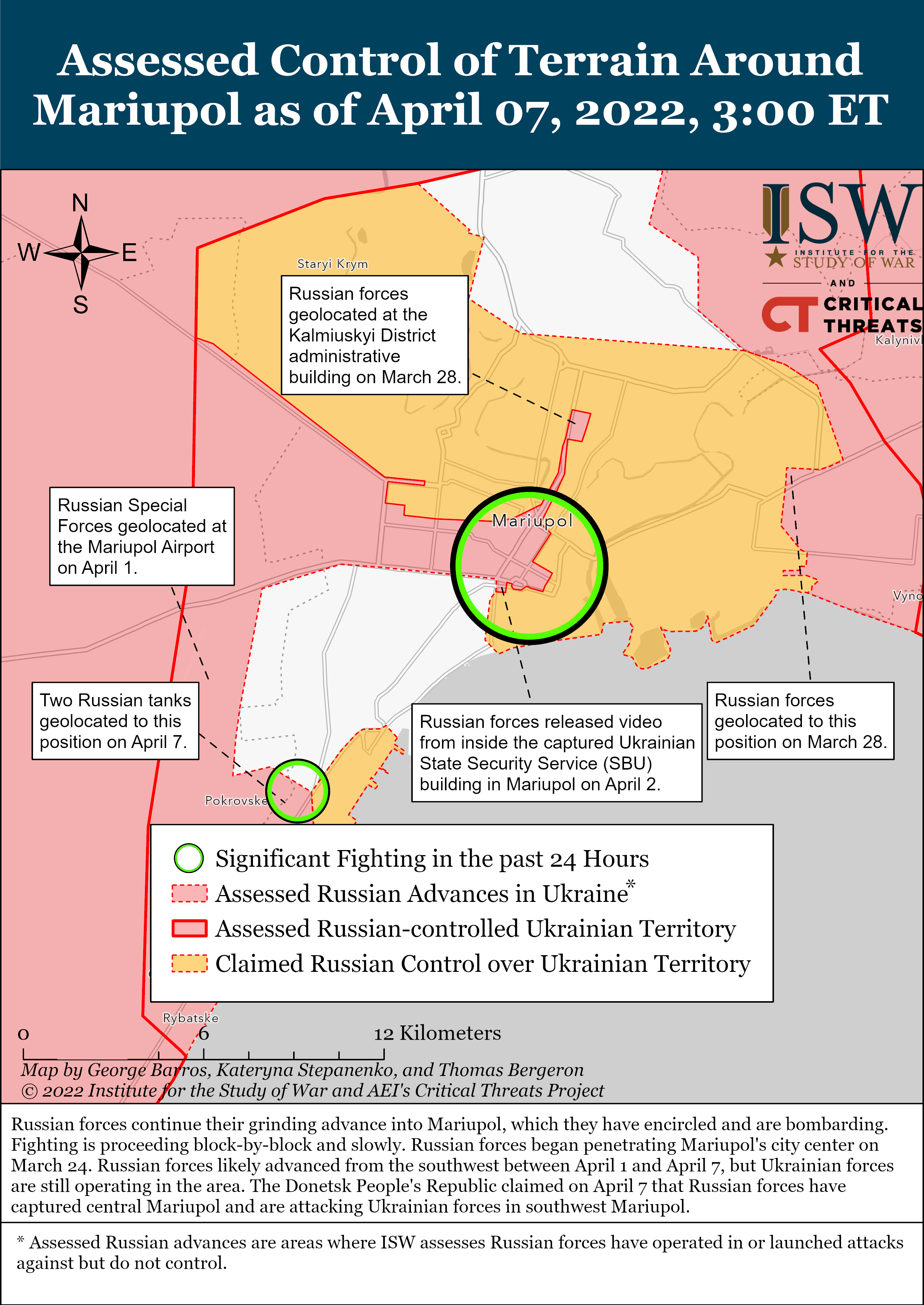Assessed Control of Terrain Around Mariupol | Map Room | ISW