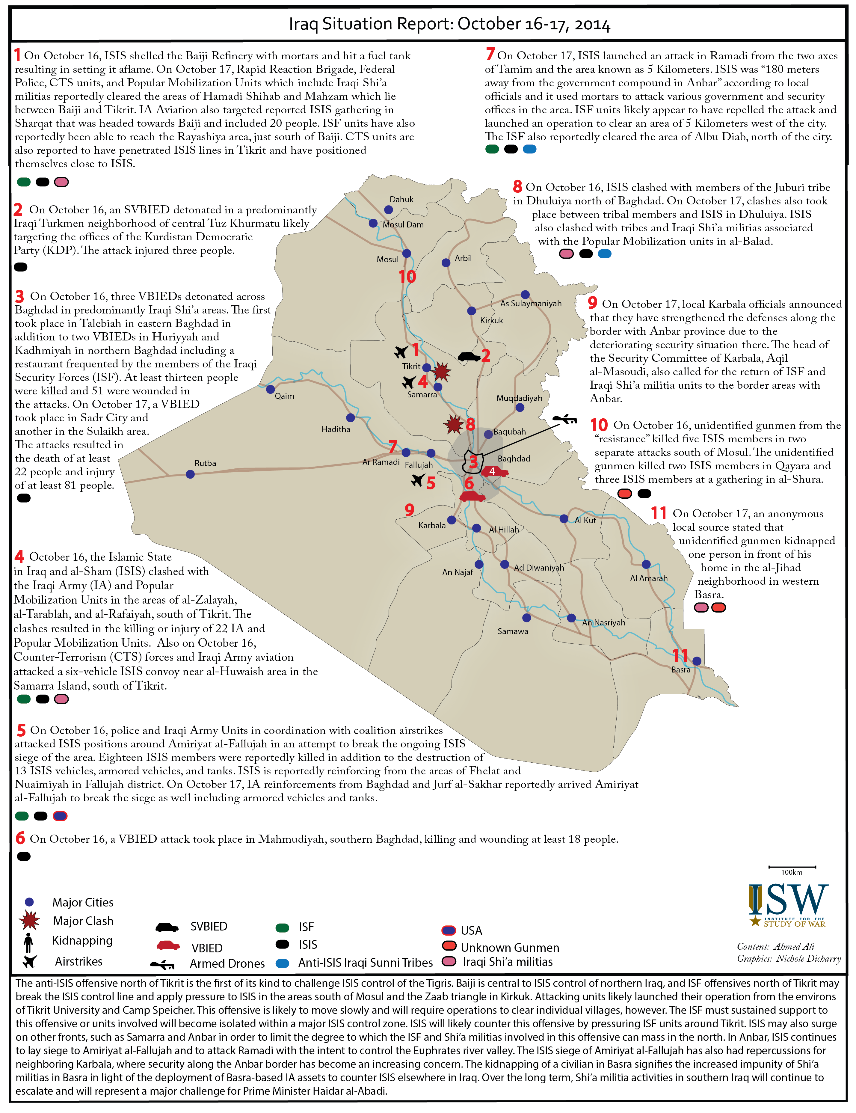 Iraq Situation Report: October 16-17, 2014 | Map Room | ISW
