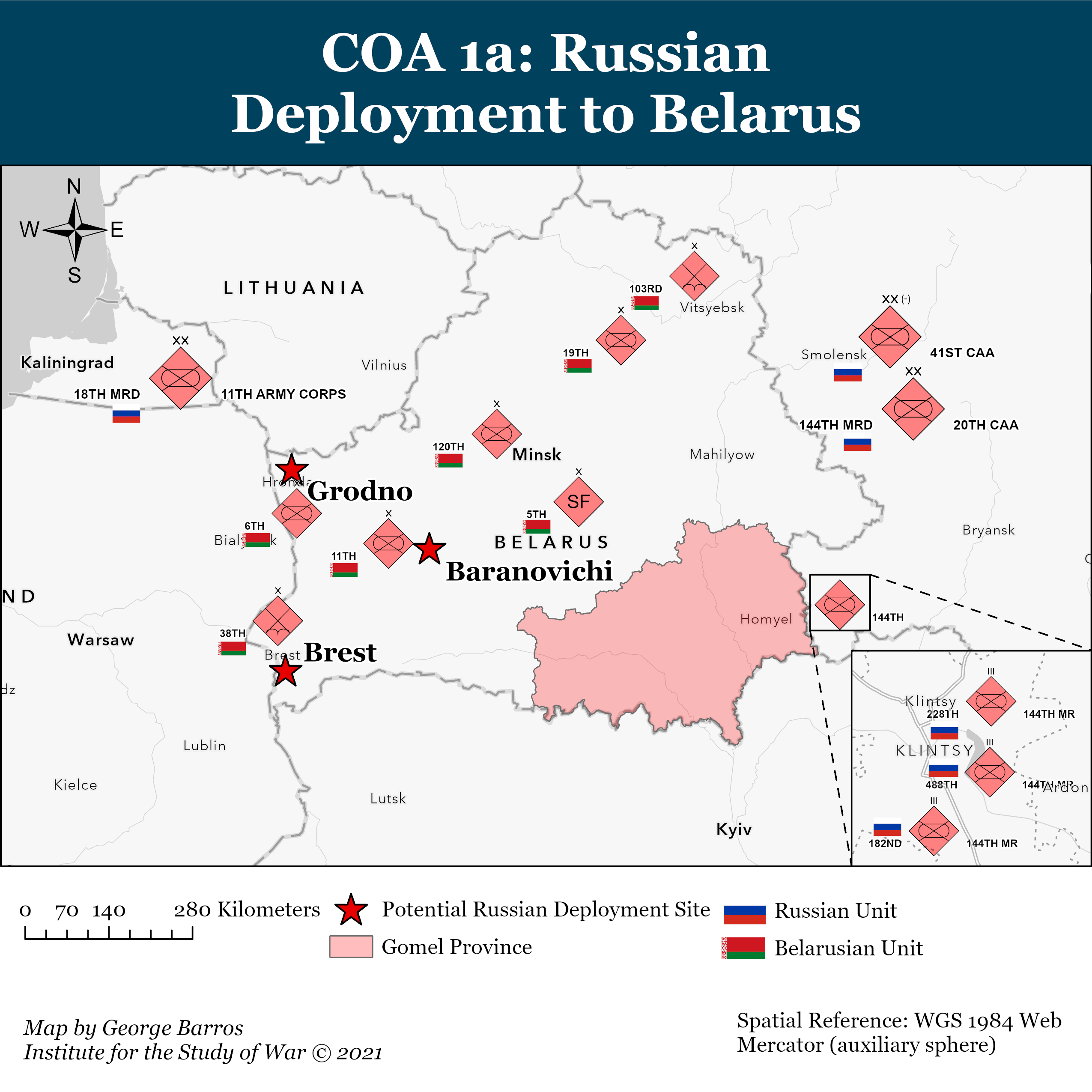COA1a Ukraine Forecast Map: Russian Deployment to Belarus | Map Room | ISW