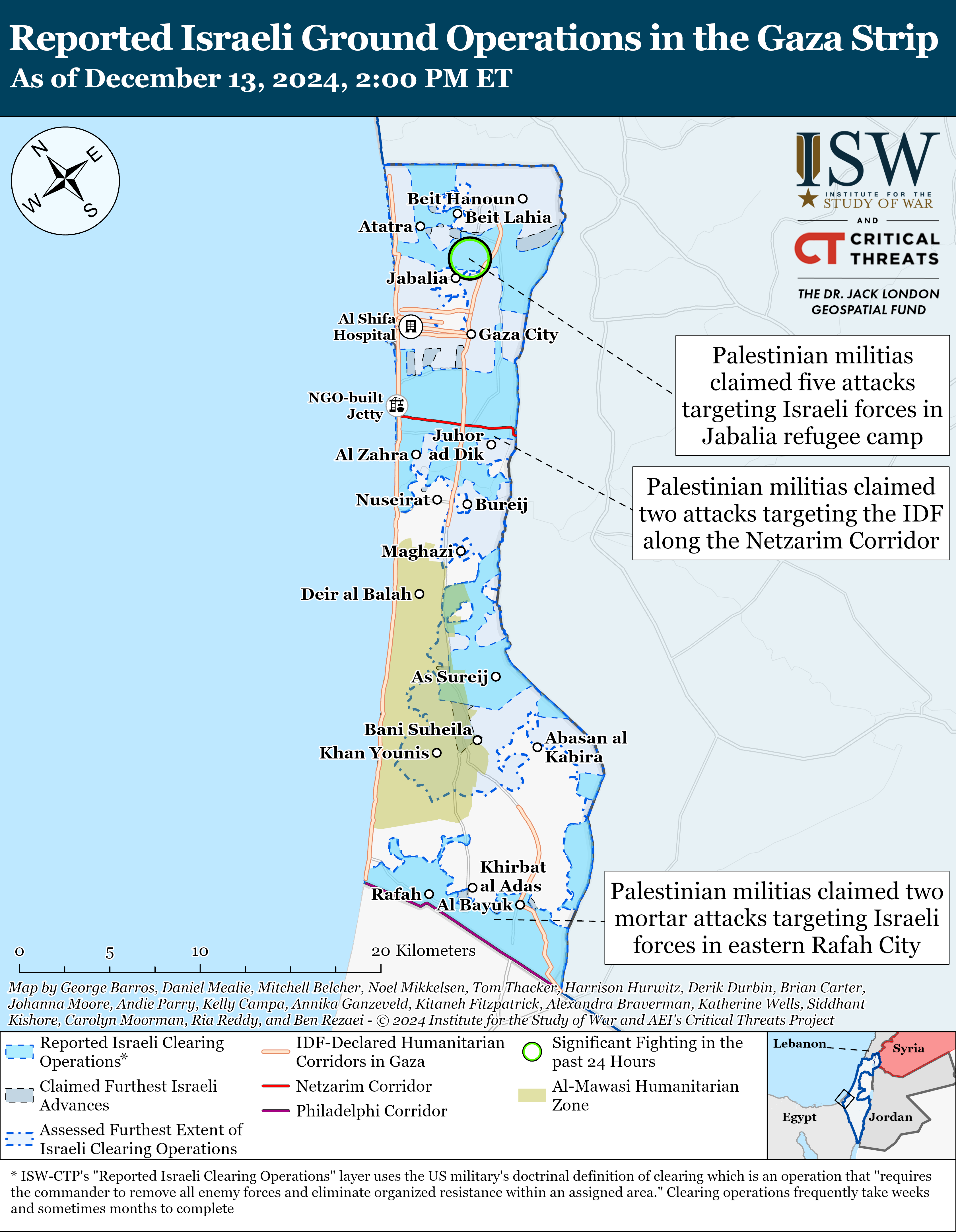 Reported Israeli Ground Operations in the Gaza Strip as of December 13 ...