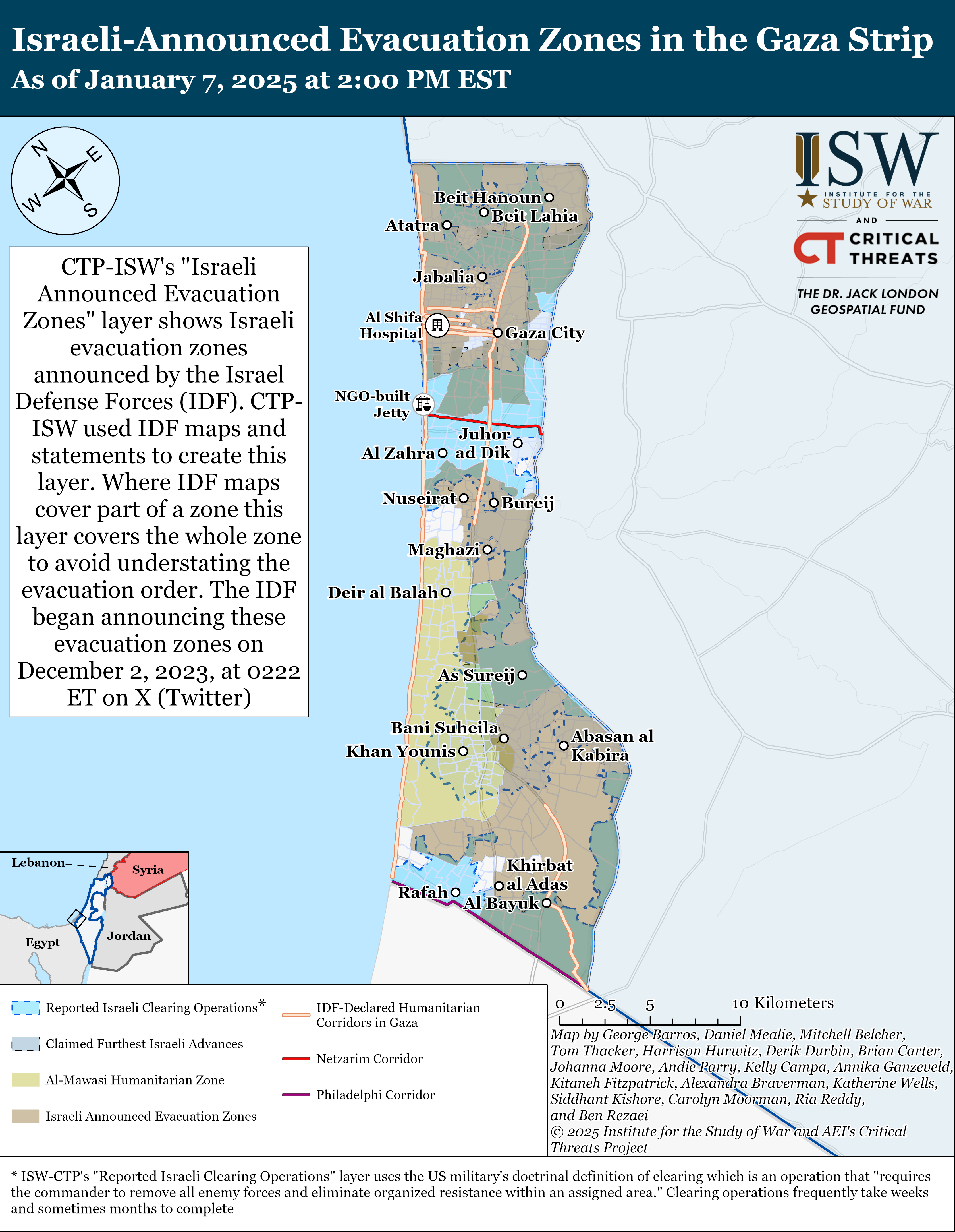 Israeli-announced Evacuation Zones in the Gaza Strip as of January 7 ...