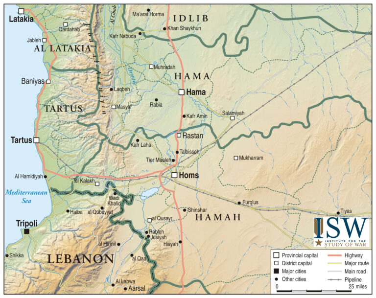Map of Homs and Hama in Central Syria | ISW