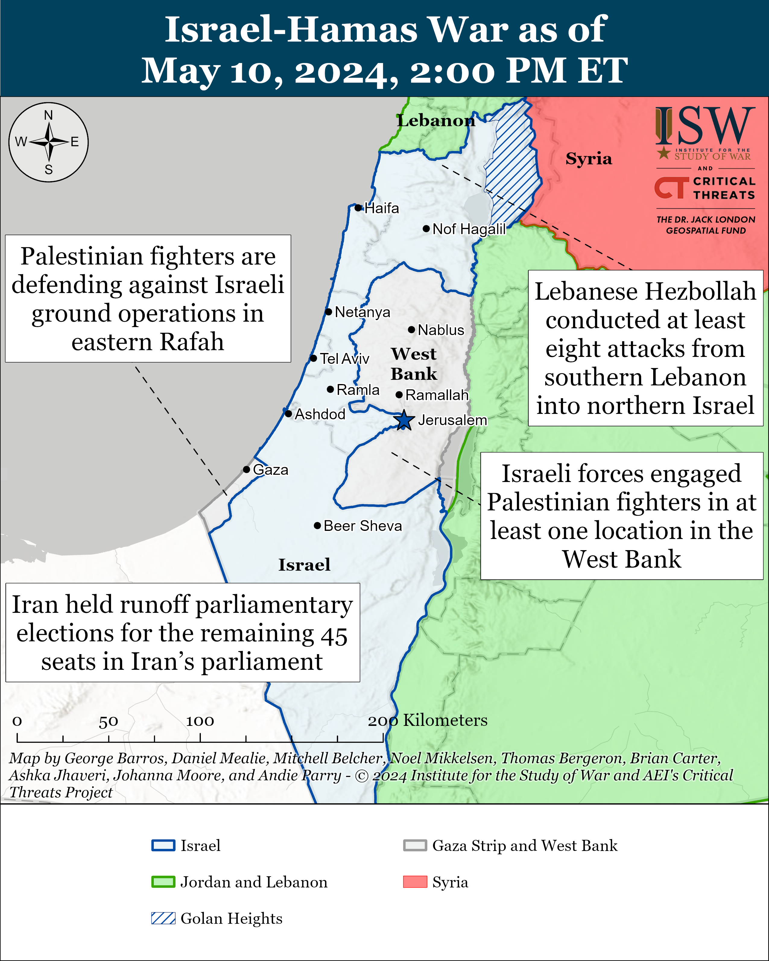 Israel-hamas War as of May 10, 2024, 2:00 PM ET | Map Room | ISW