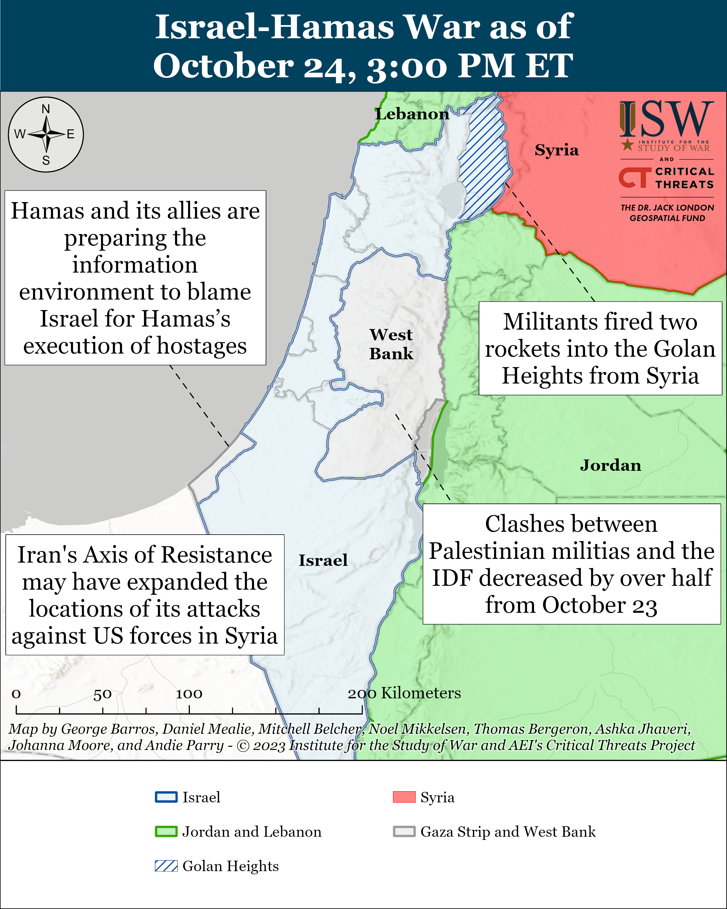 Israel-hamas War as of October 24, 3:00 PM ET | Map Room | ISW