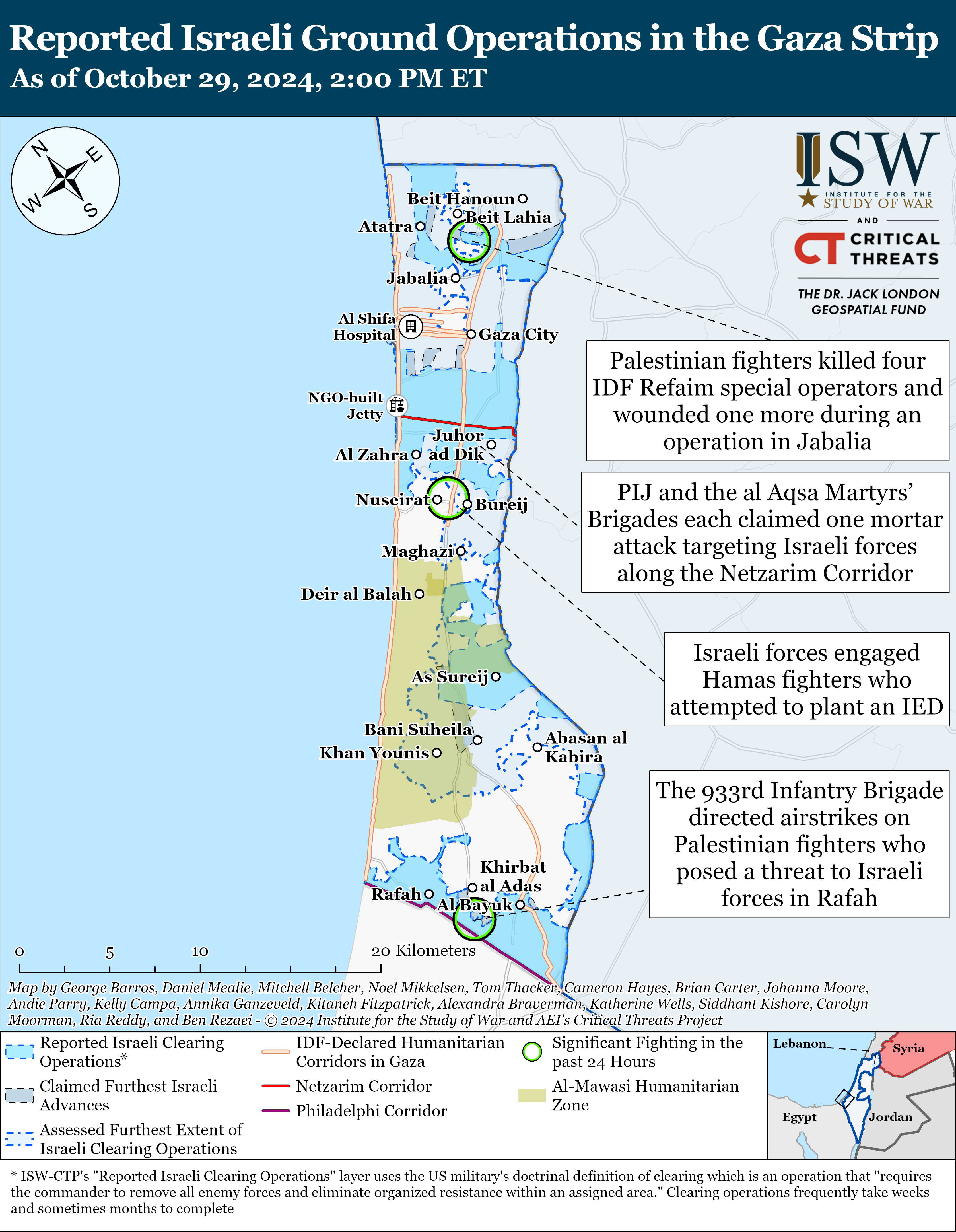 Reported Israeli Ground Operations in the Gaza Strip as of October 29 ...