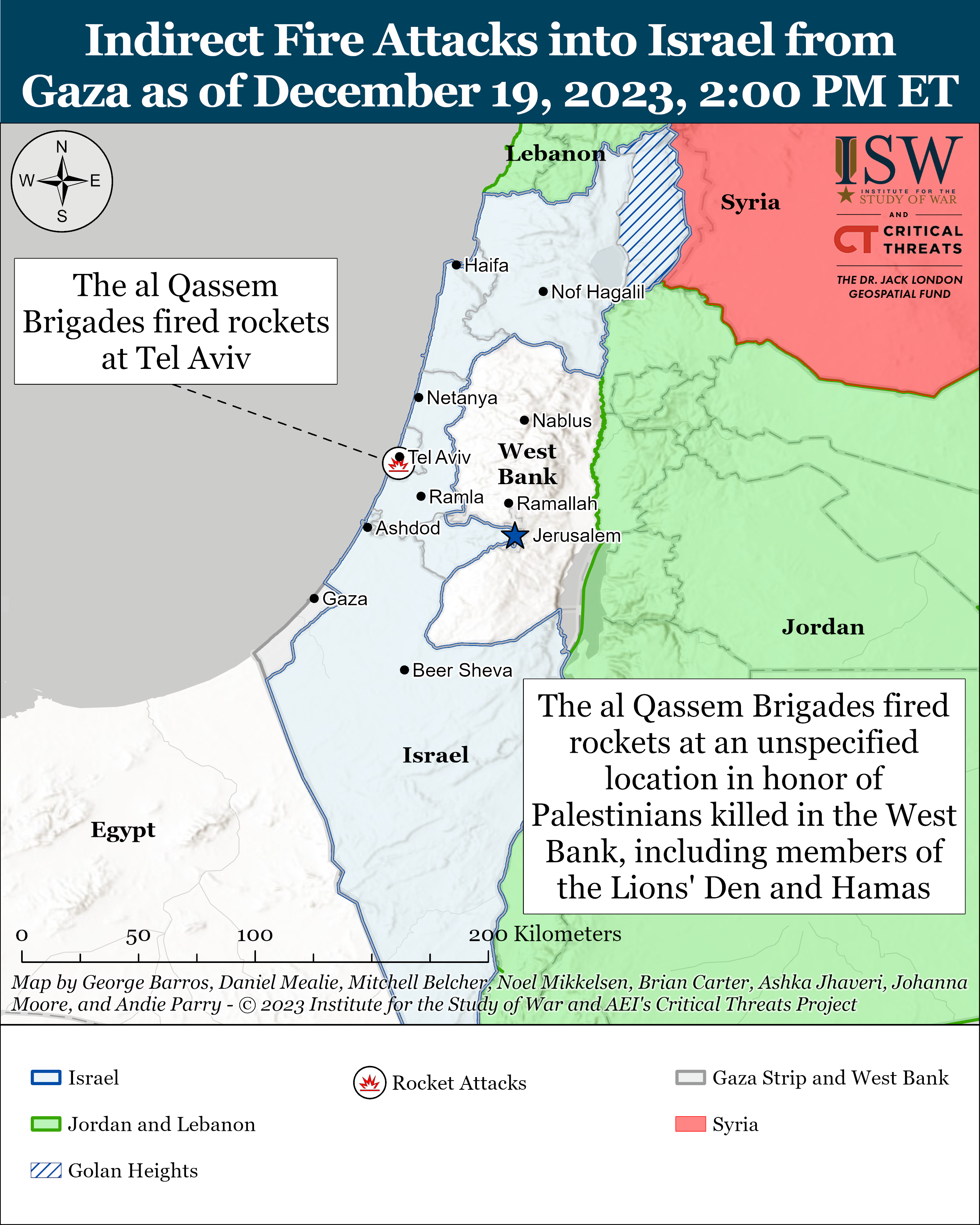 Indirect Fire Attacks into Israel from Gaza as of December 19, 2023, 2: ...
