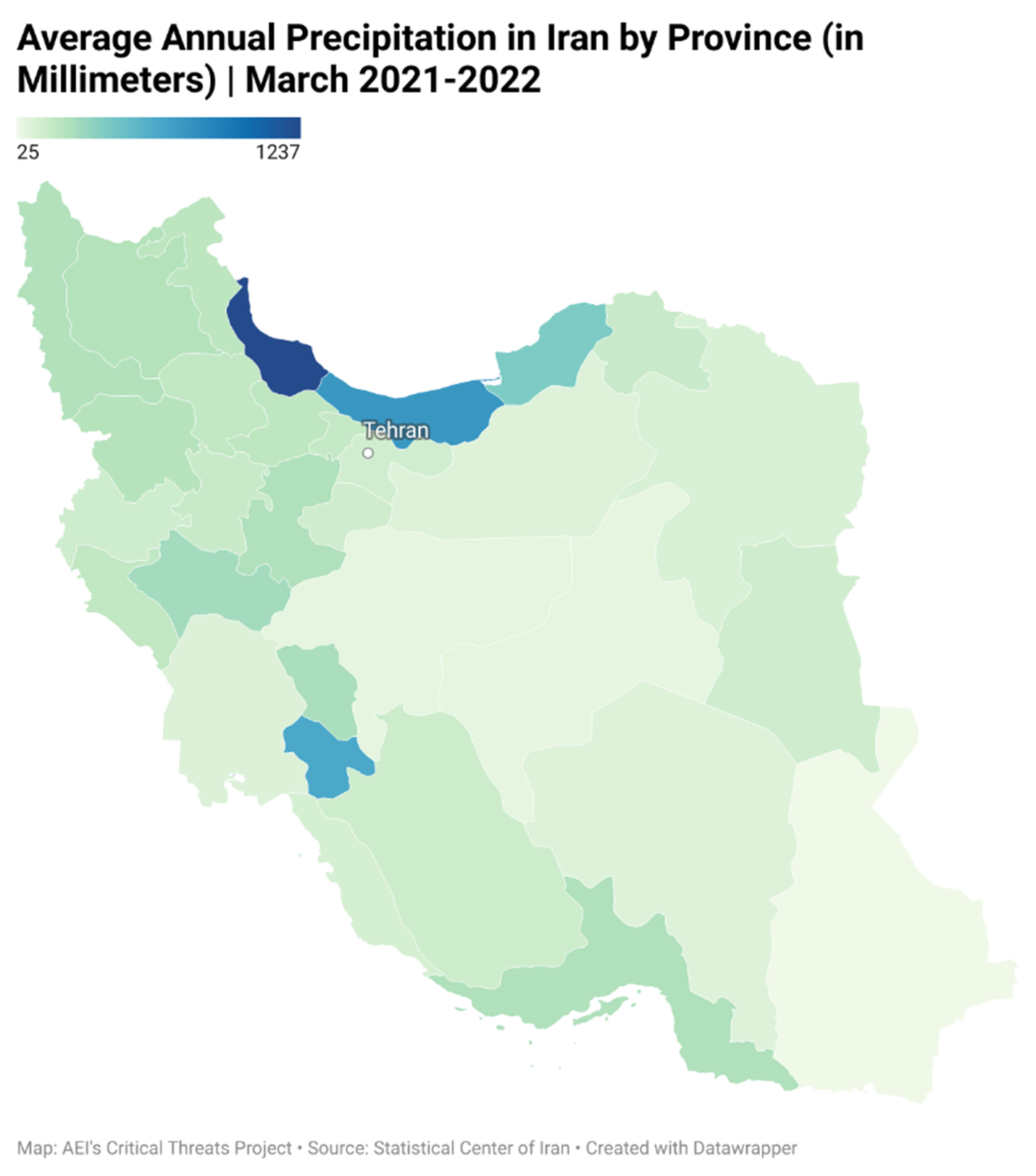 Average Annual Precipitation in Iran By Province (in Millimeters ...