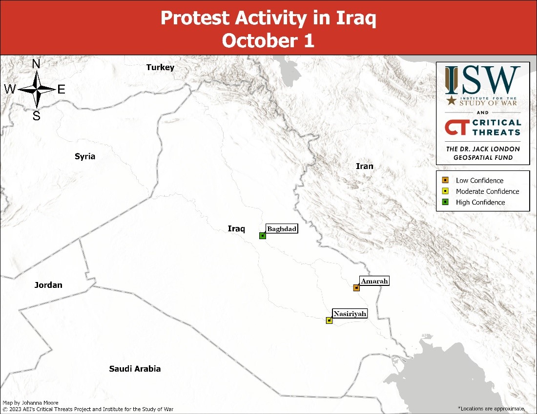 Protest Activity in Iraq October 1 | Map Room | ISW