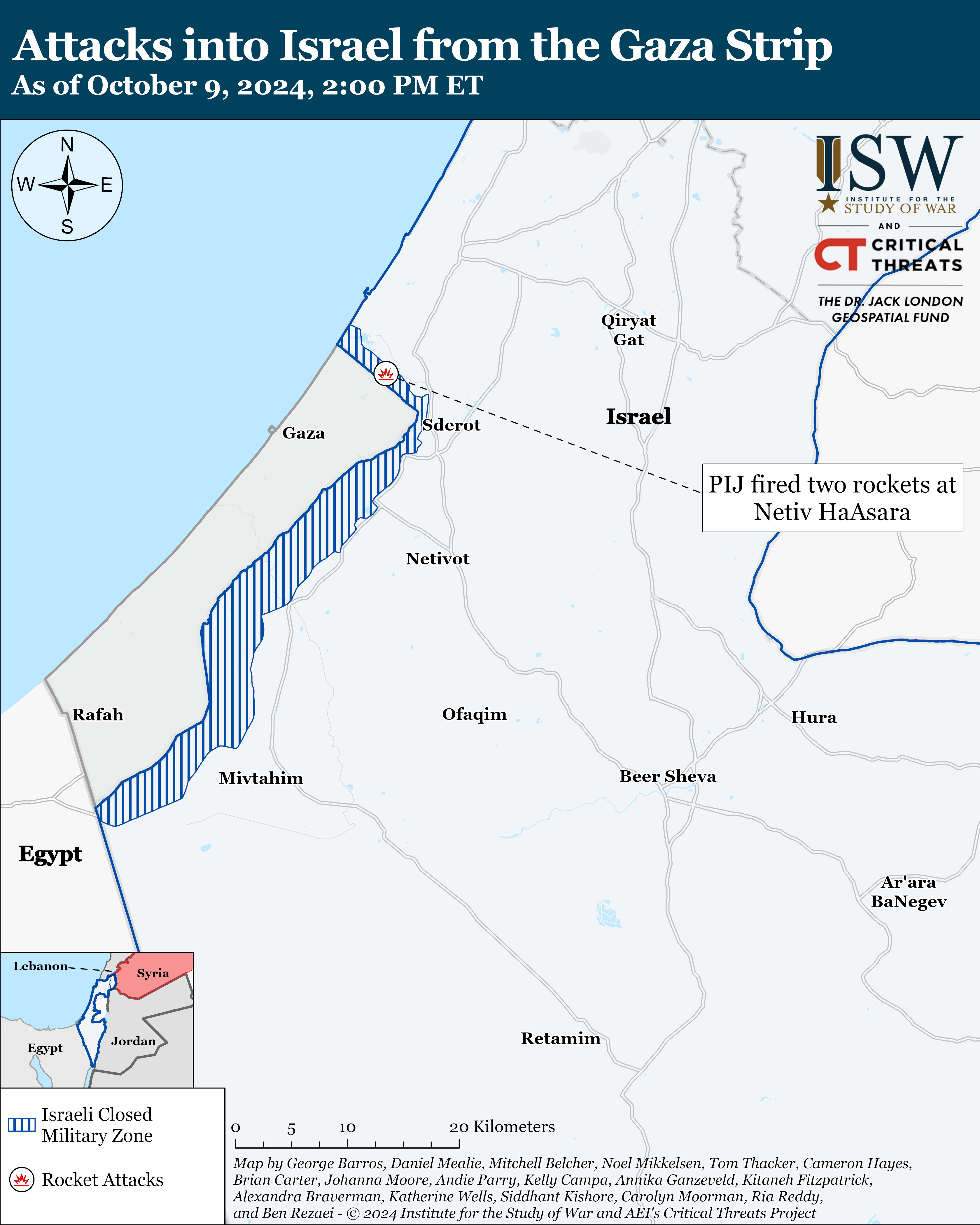 Attacks into Israel from the Gaza Strip as of October 9, 2024, 2:00 PM ...