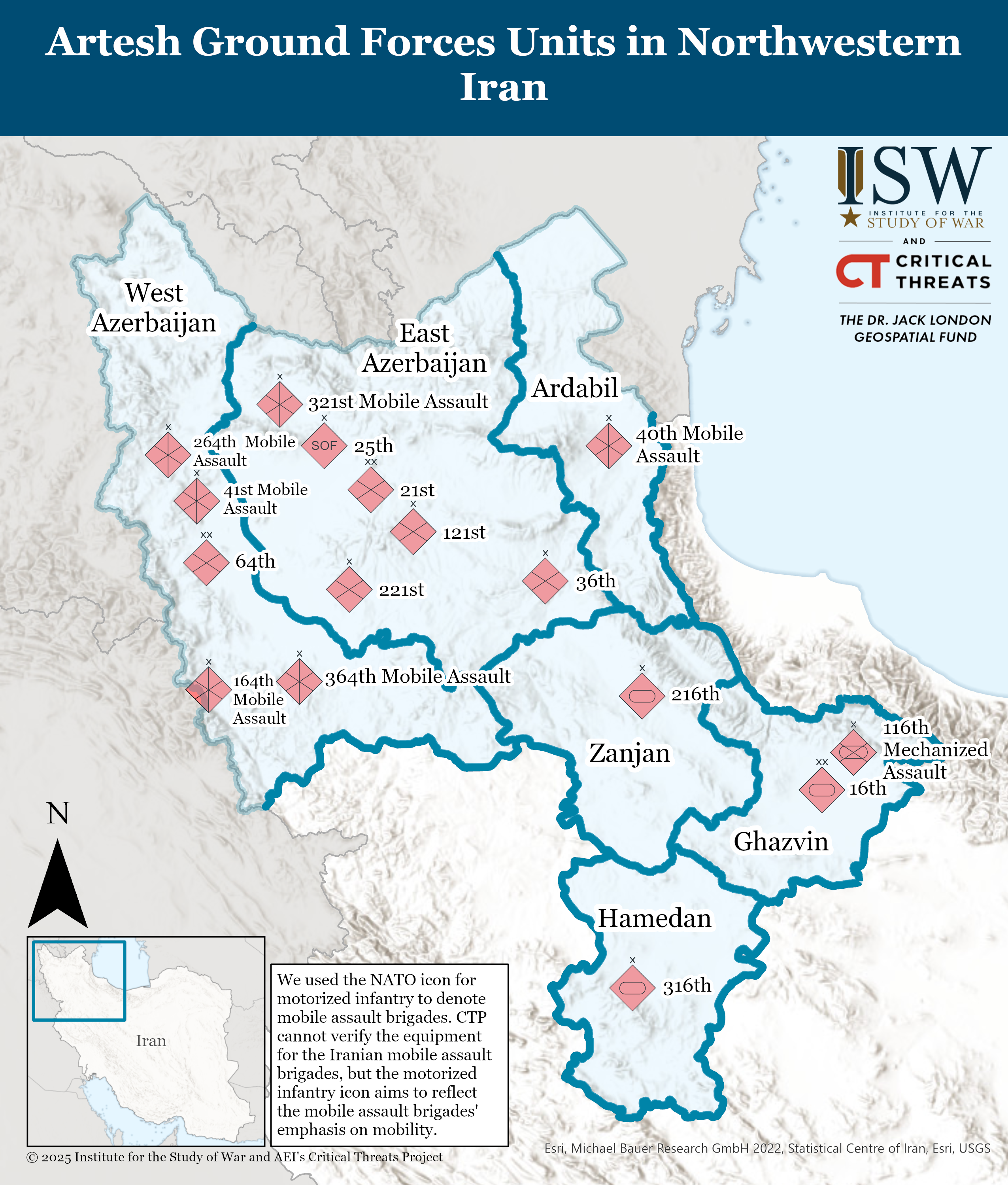 Artesh Ground Forces Units In Northwestern Iran, August 2025 | ISW