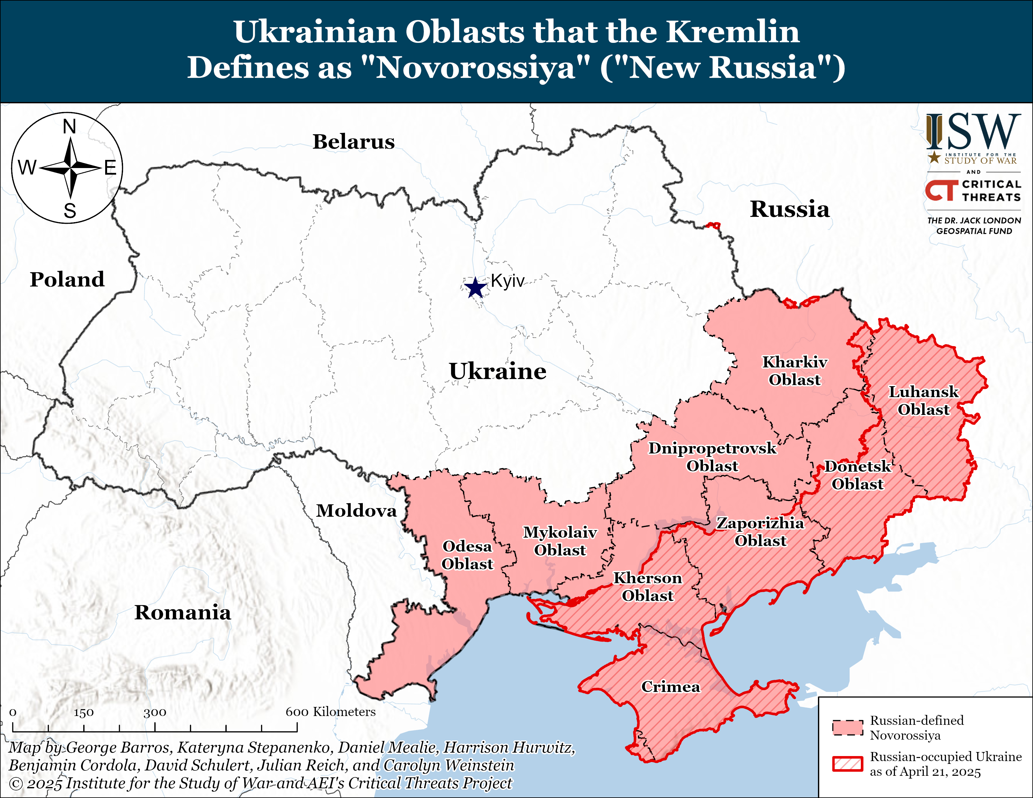 Ukrainian Oblasts That the Kremlin Defines as "Novorossiya" ("new ...