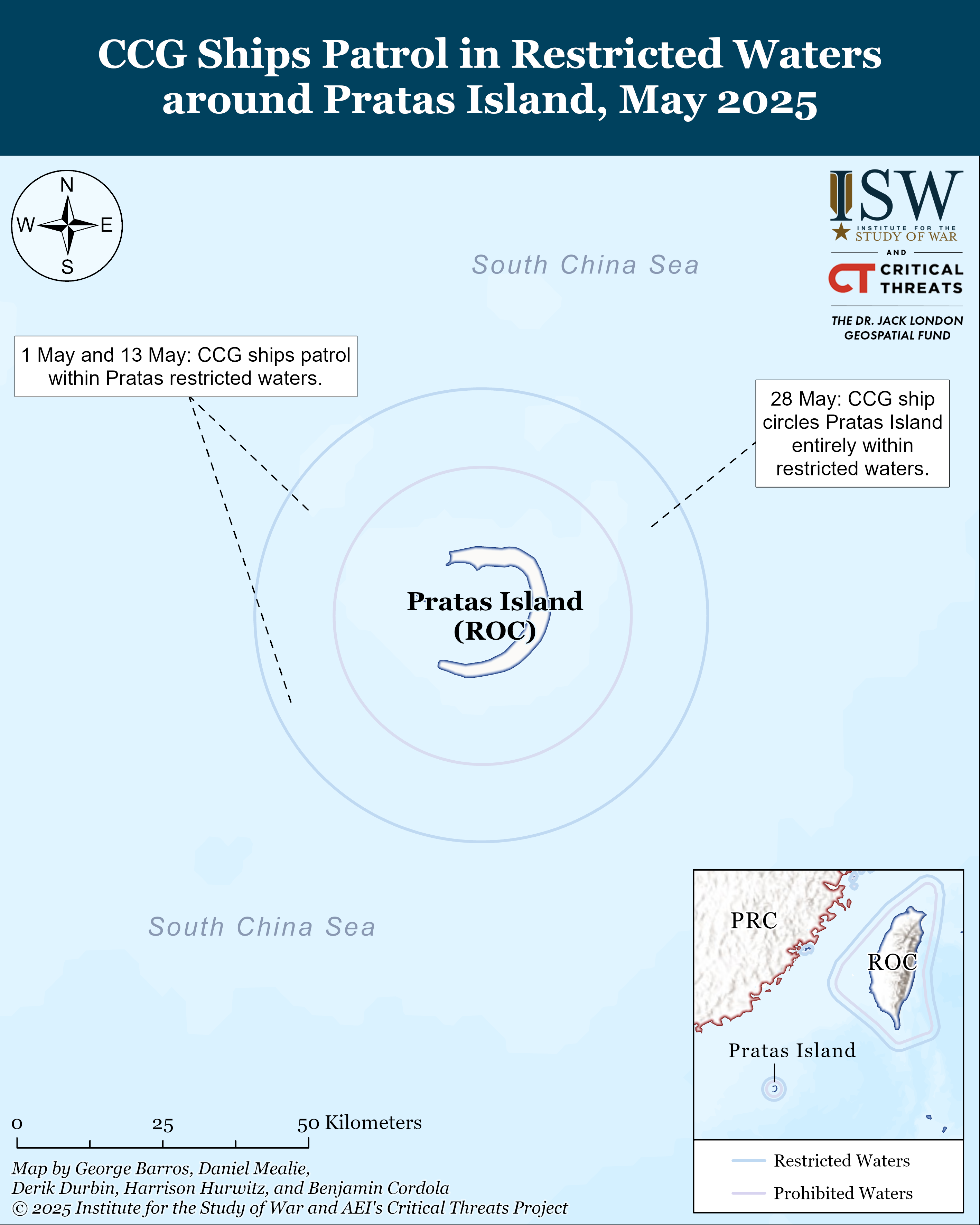 CCG Ships Patrol in Restricted Waters Around Pratas Island, May 2025 ...