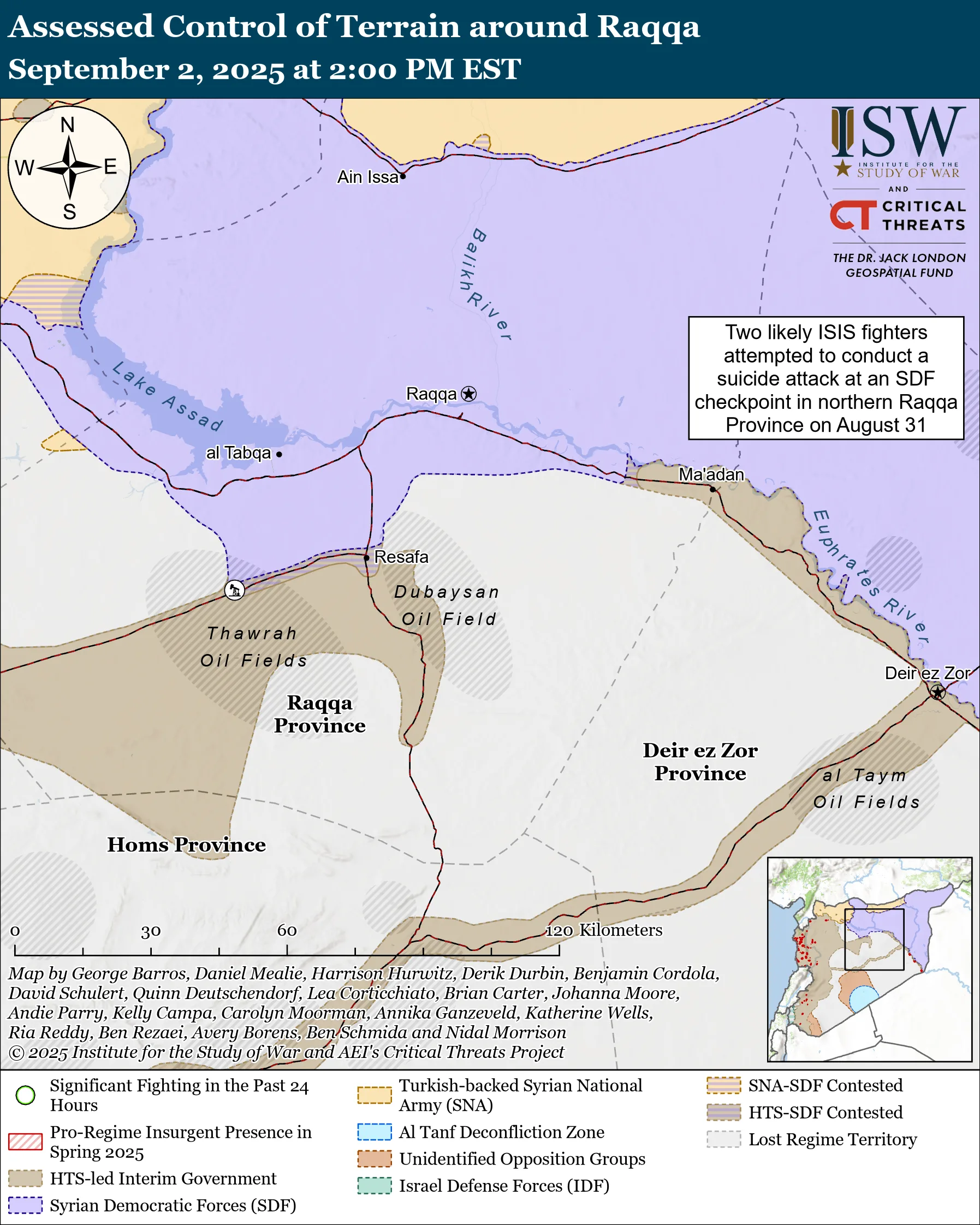 Assessed Control of Terrain Around Raqqa | Map Room | ISW