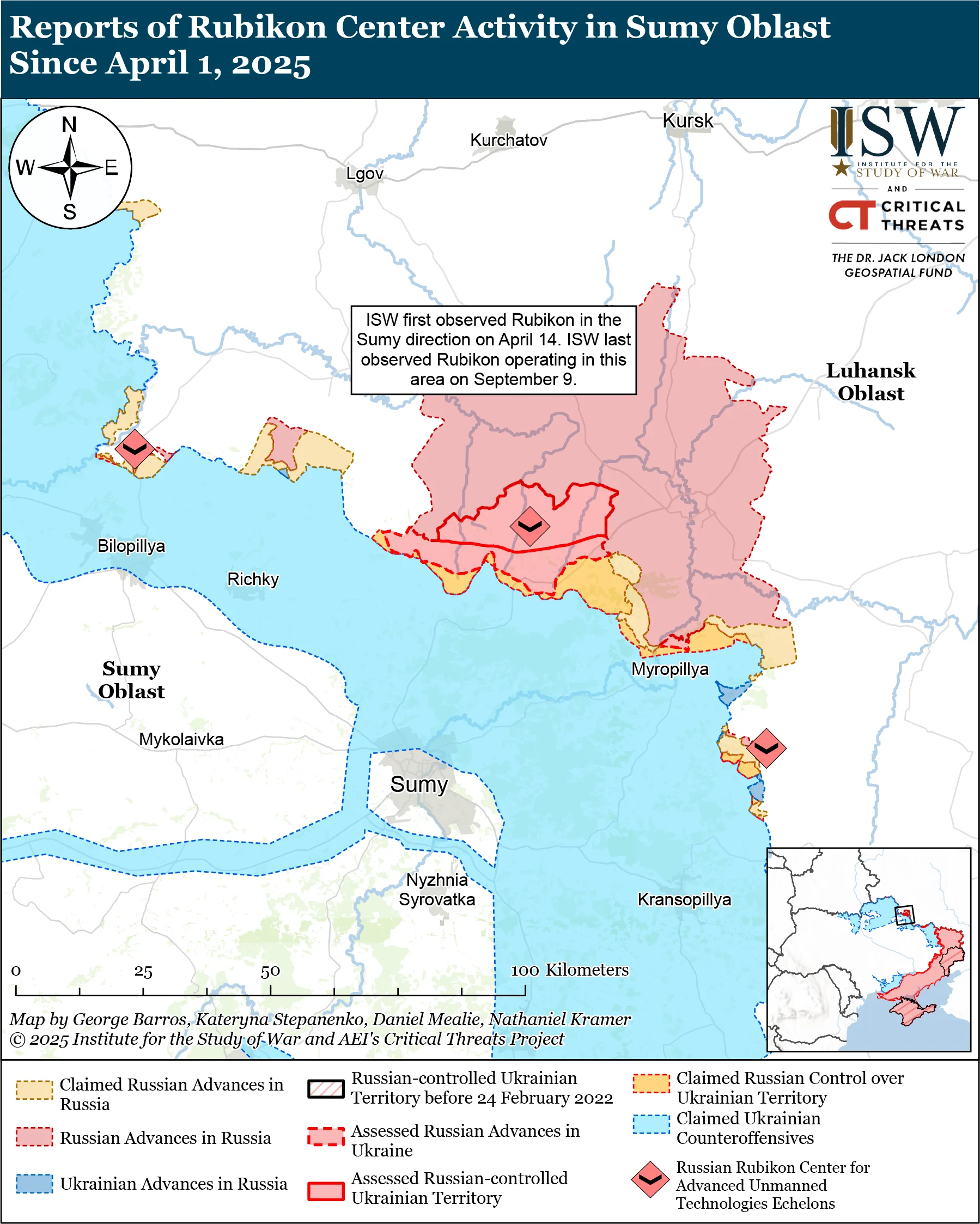 Reports of Rubikon Center Activity in Sumy Since April 1, 2025 | Map ...