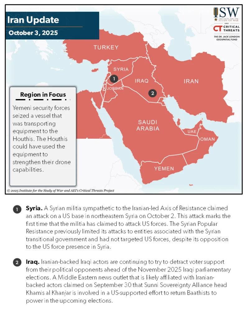 Iran Update, October 3, 2025 | ISW