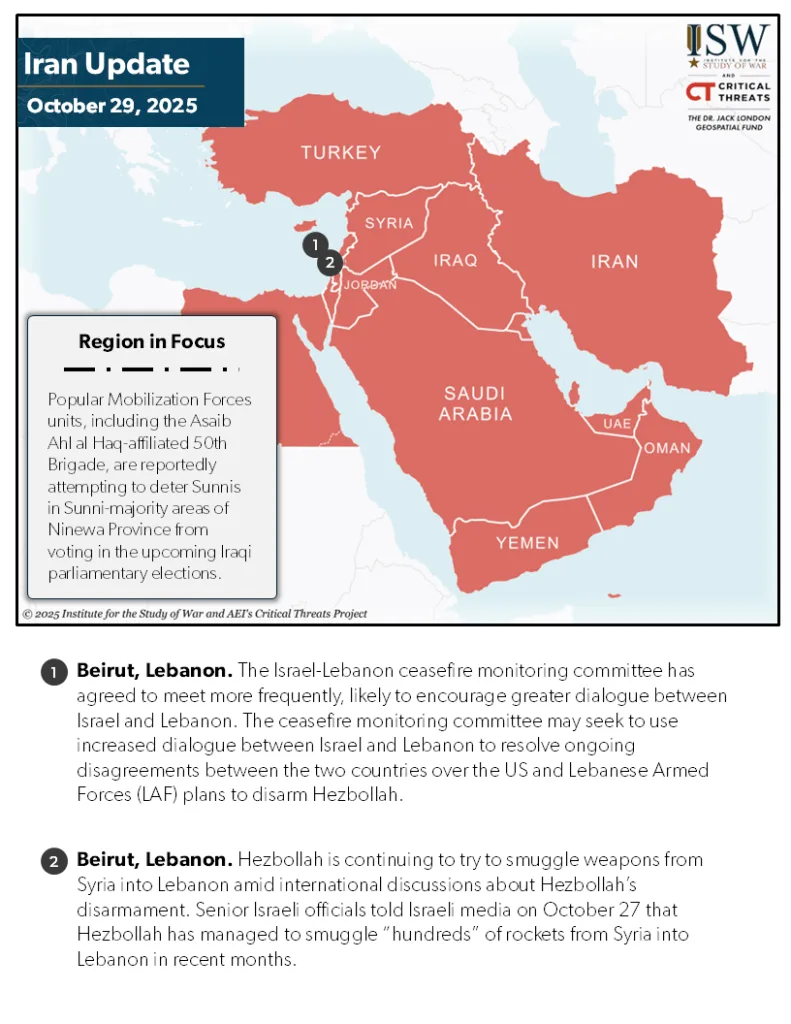 Iran Update, October 29, 2025 | ISW