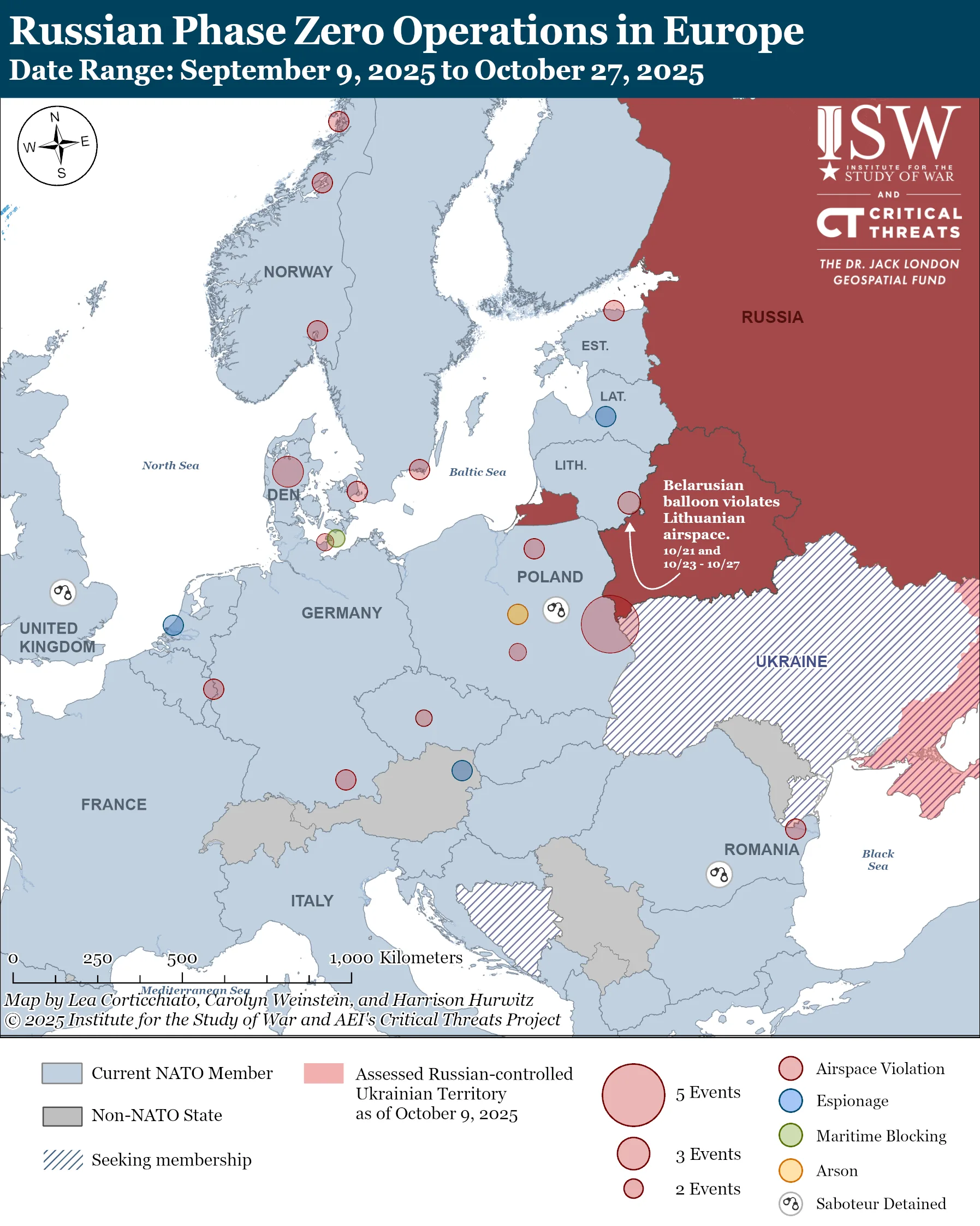 Russian Phase Zero Operations in Europe Sept. 9 to Oct. 27, 2025