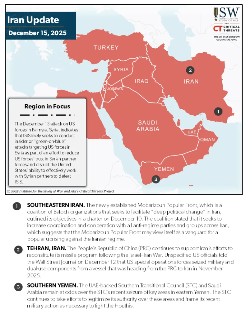 Iran Update, December 15, 2025 | ISW