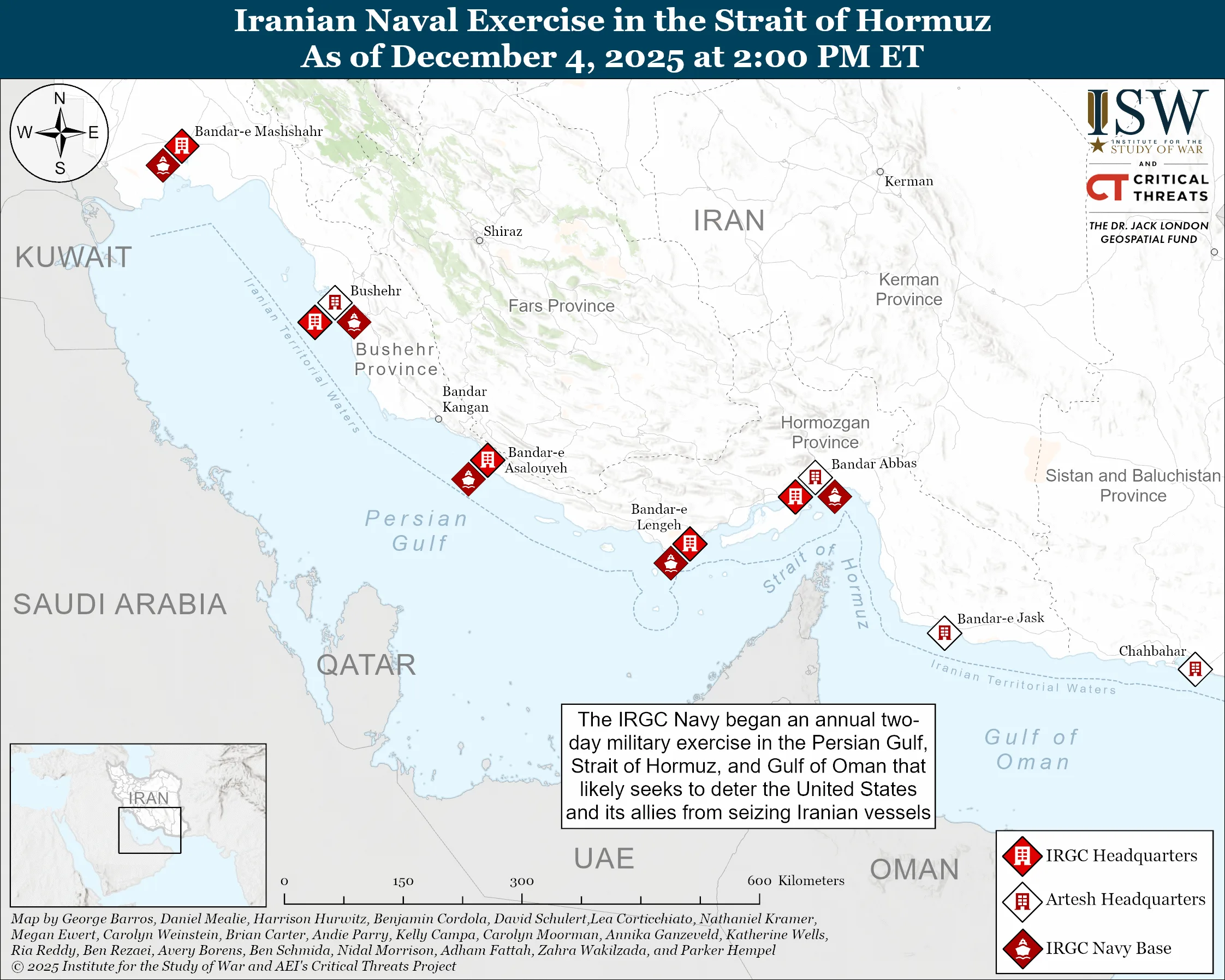 Iranian Naval Exercise in the Strait of Hormuz, Dec. 4, 2025 | ISW