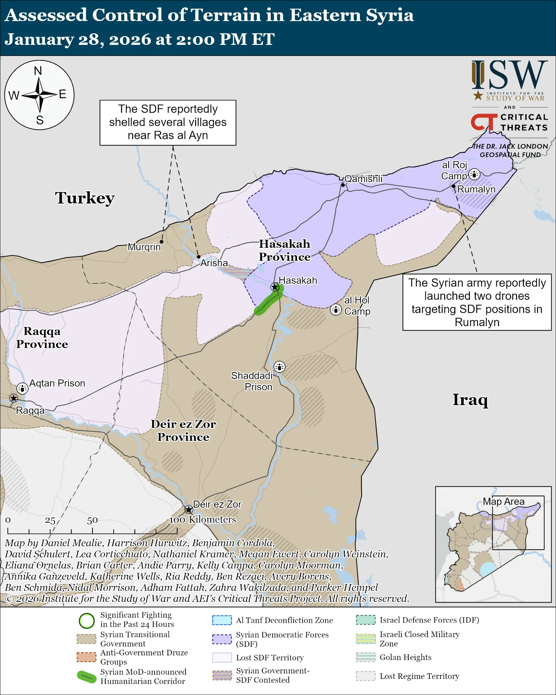Assessed Control of Terrain in Eastern Syria, January 28, | ISW