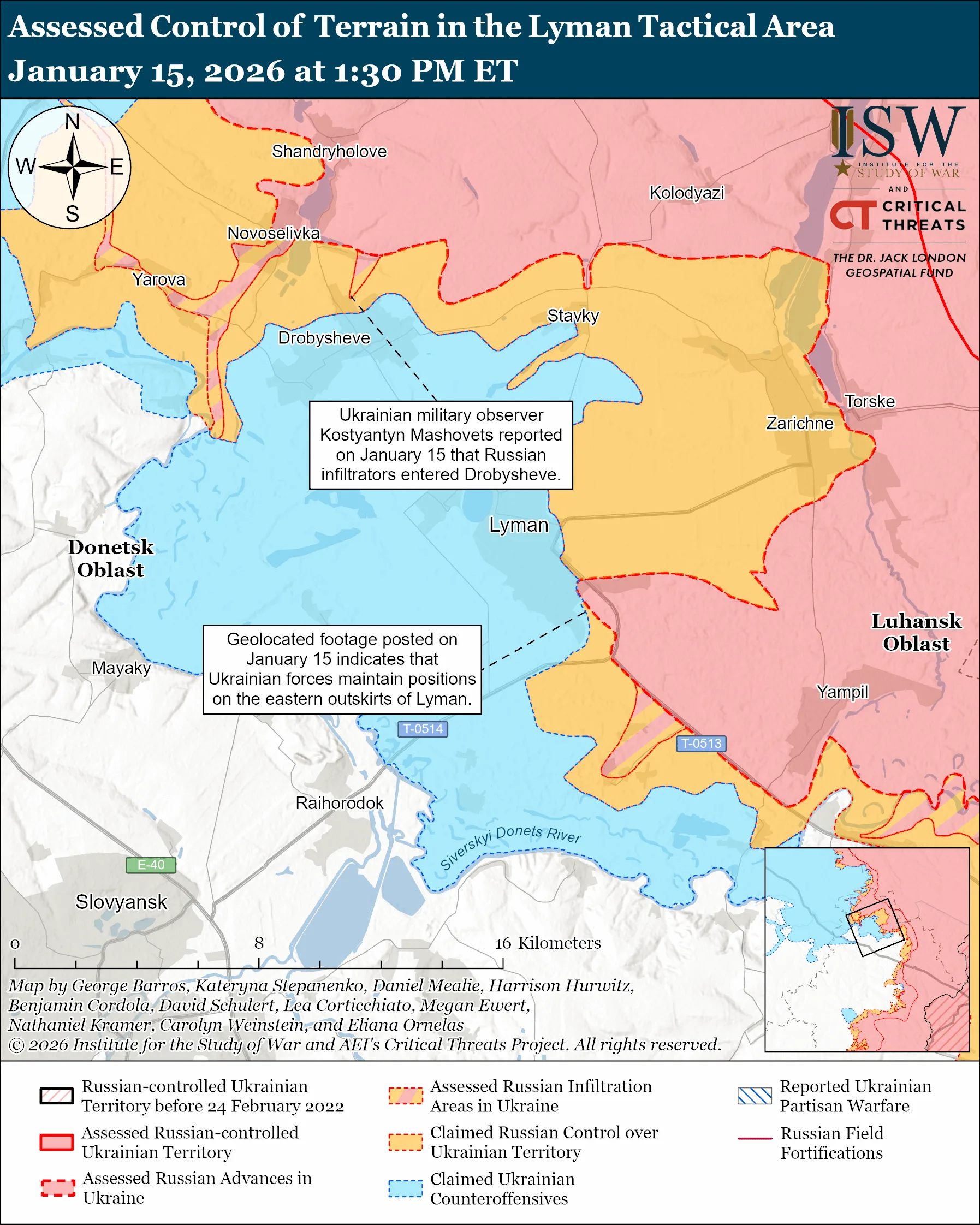 Control of Terrain in the Lyman Tactical Area, Jan. 15, 2026 | ISW
