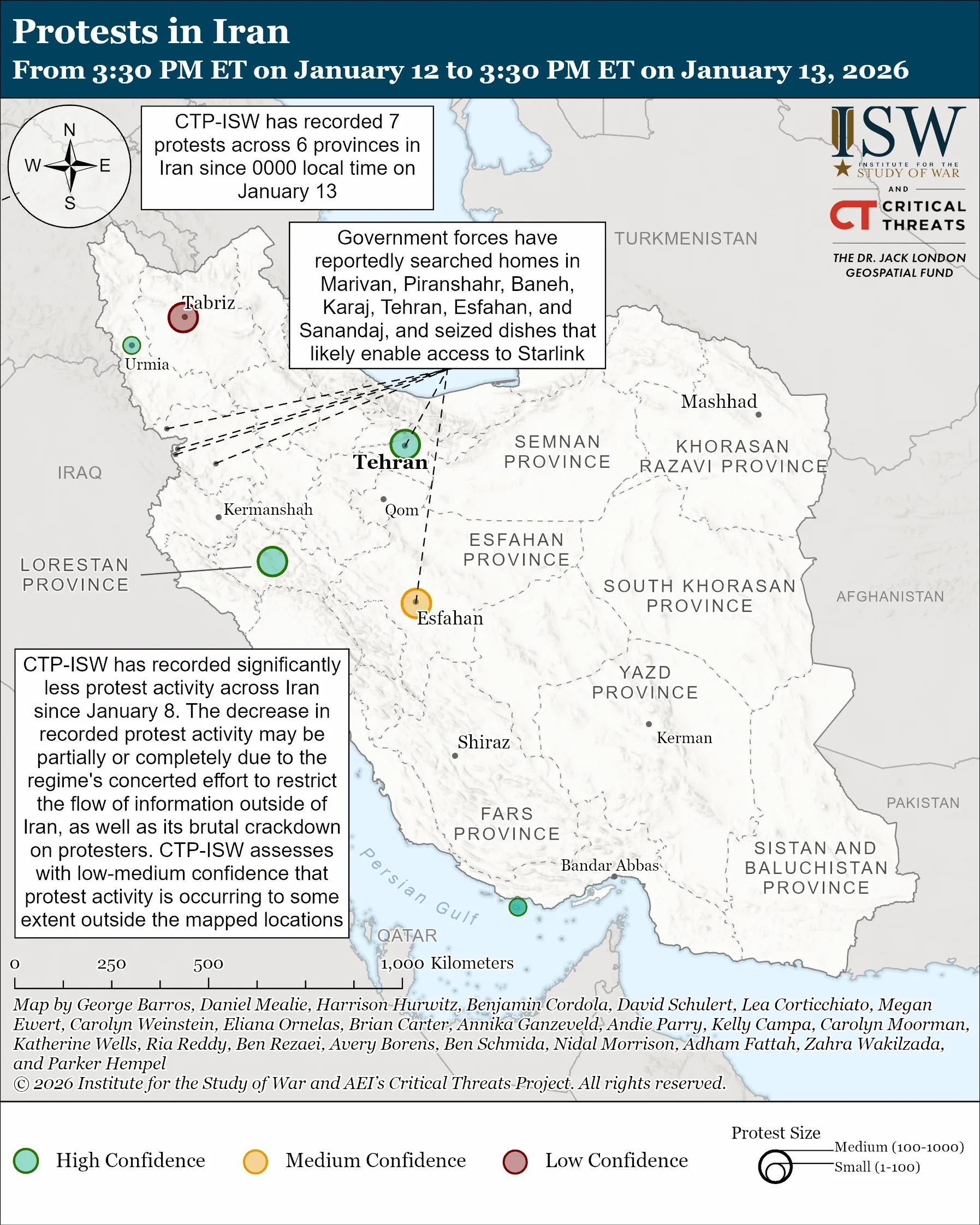 Protests in Iran, From January 12 to on Jan. 13, 2026 | ISW