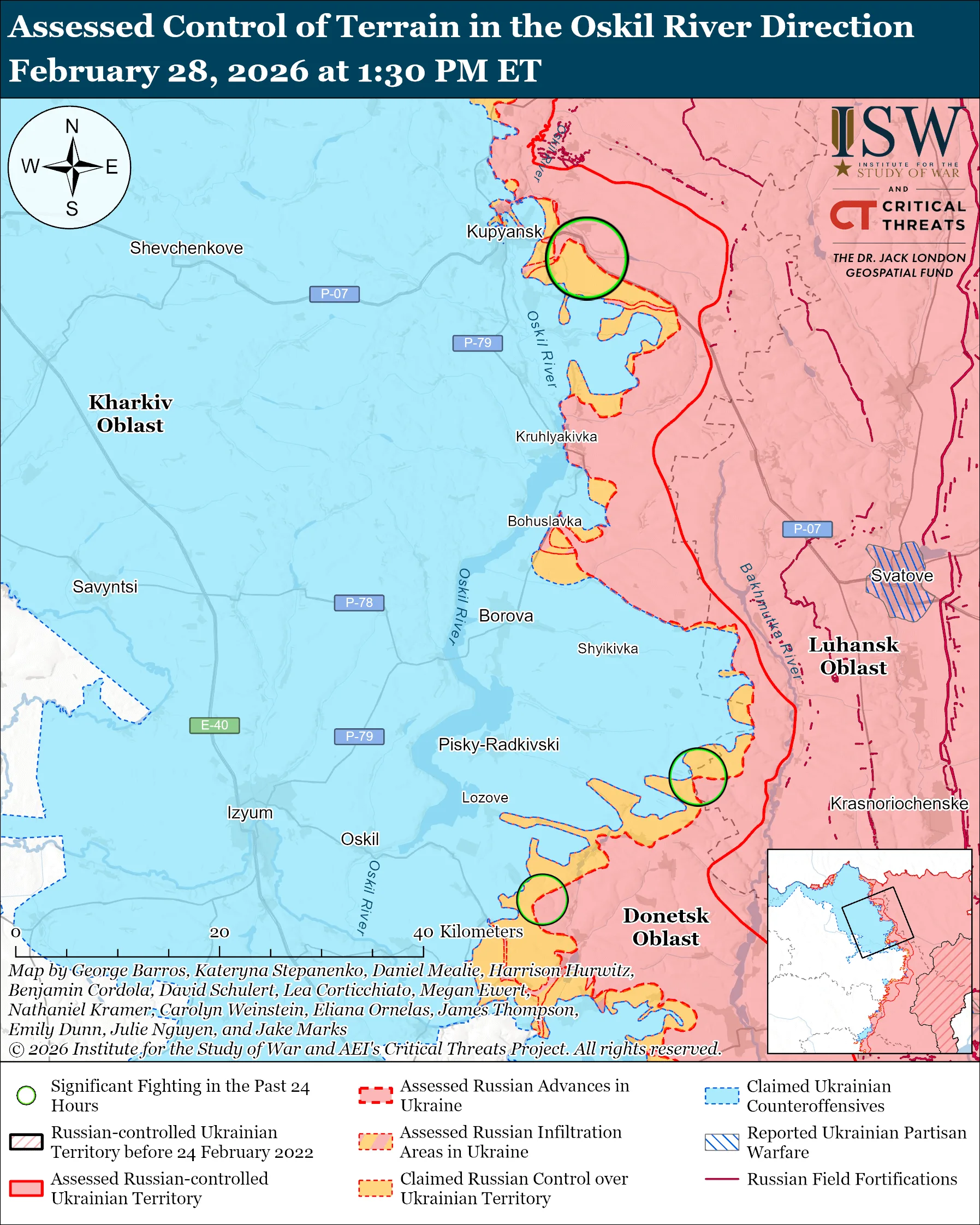 Assessed Control of Terrain in the Oskil River Direction, | ISW