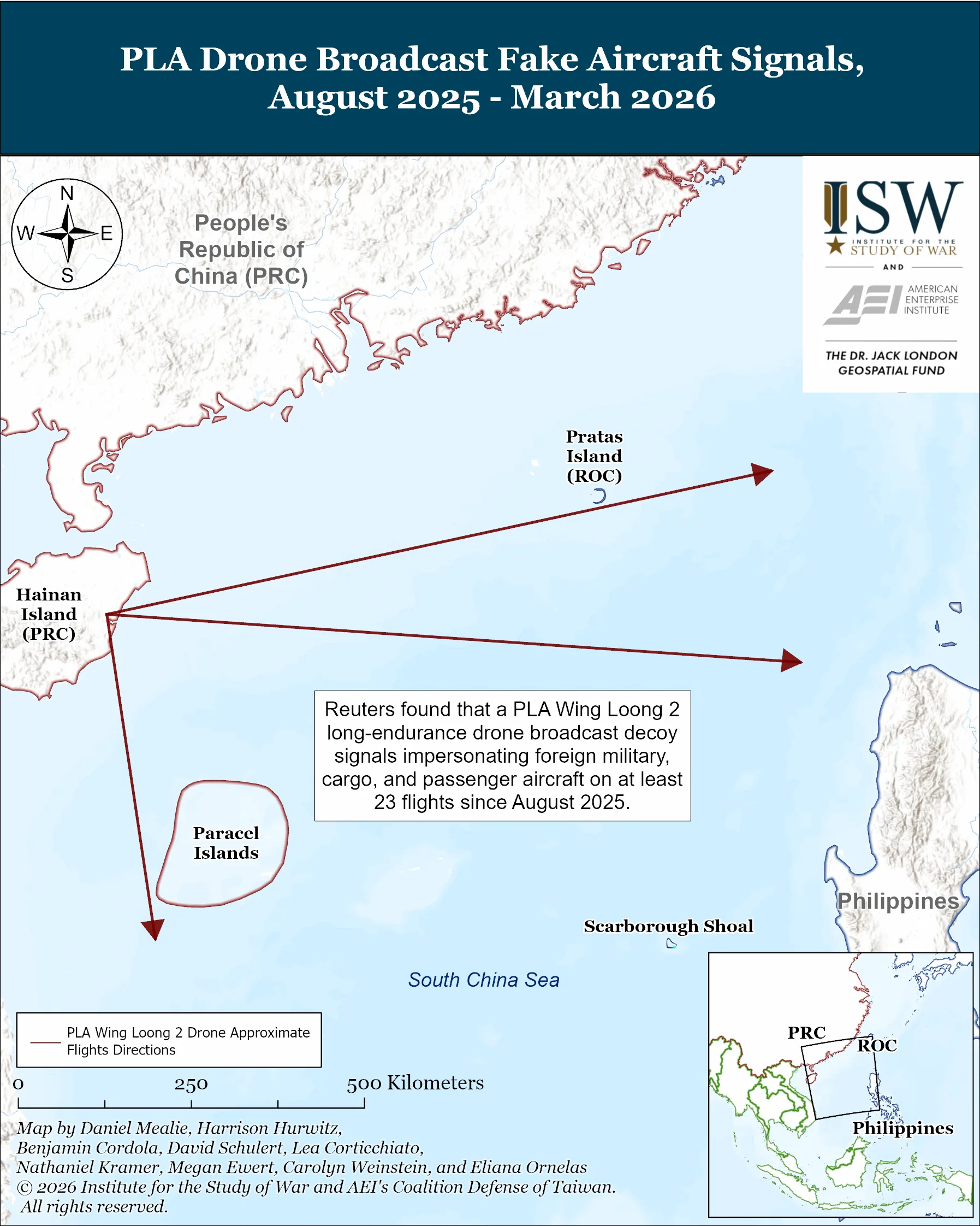 PLA Drone Broadcast Fake Aircraft Signals, 8-202 to 3-2026 | ISW