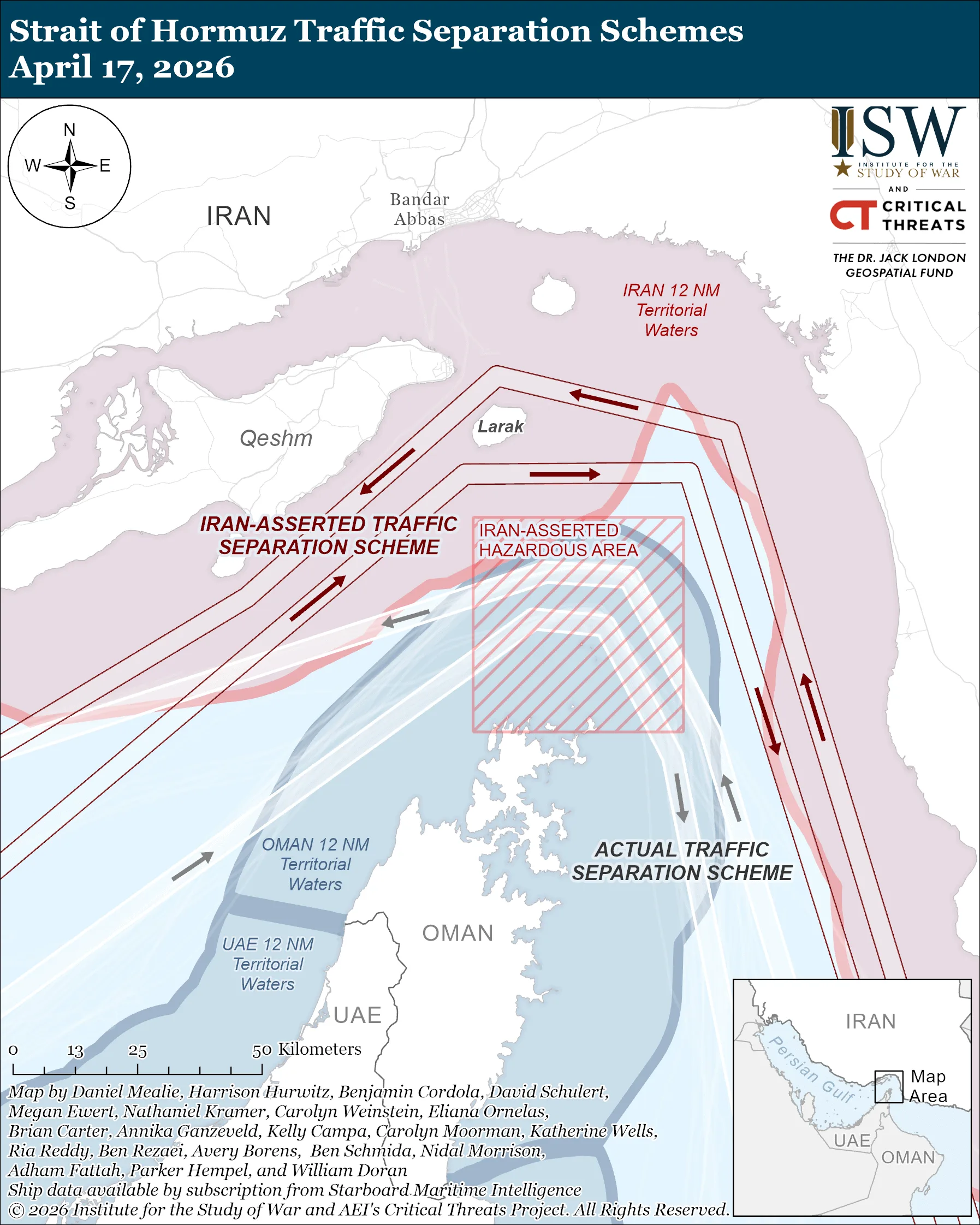 Strait of Hormuz Traffic Separation Schemes, 3-17-26 | ISW